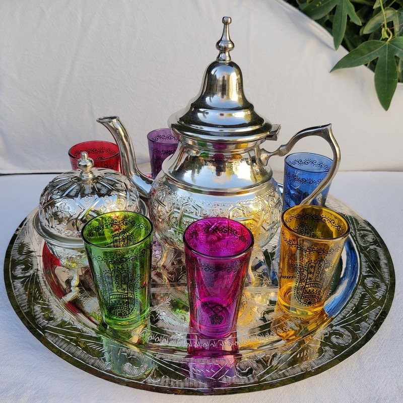 Juego de té grande Henna - Artesanía Árabe